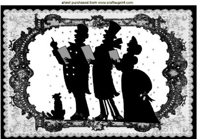 Silhouette Carol Singers in Black Lace Frame A4 - CUP492538_415 ...