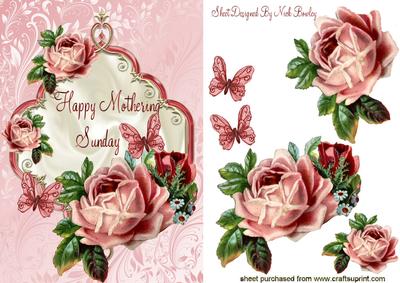 Happy Mothering Sunday, with Vintage Roses - CUP512849_415 | Craftsuprint