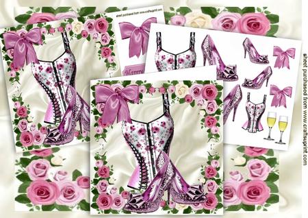 Pretty Pink Basque with Shoes in Rose Frame 8x8 Mini Kit - CUP512949 ...