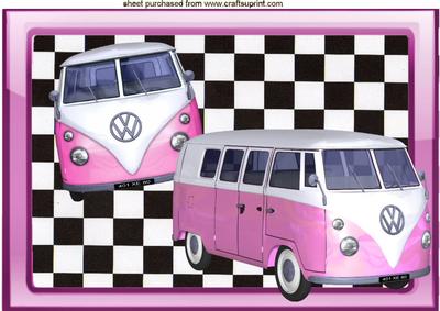 Lovely Pink Volkswagon Camper Van A4 - CUP528379_415 | Craftsuprint