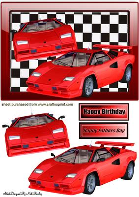 Red Ferrari Cars in Glass Frame - CUP528383_415 | Craftsuprint