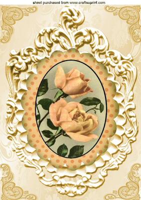 Peach Rose in Ornamental Frame A4 - CUP533399_415 | Craftsuprint