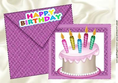 Birthday Cake on Envelope & Card A4 - CUP542018_415 | Craftsuprint