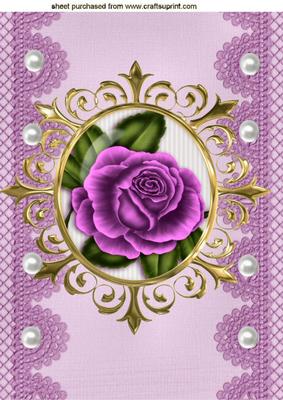 Pretty Pink Rose in Ornate Frame A4 - CUP545521_415 | Craftsuprint