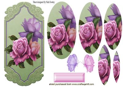 Edwardian Pink/lilac Roses on a Plaque Oval Pyramids - CUP550549_415 ...