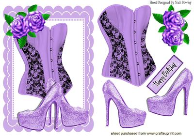 Pretty Purple Basque with Purple Roses - CUP560764_415 | Craftsuprint