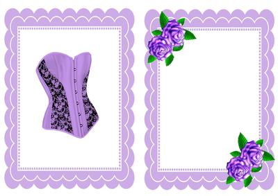 Pretty Purple Basque & Roses A5 Insert - CUP560774_415 | Craftsuprint