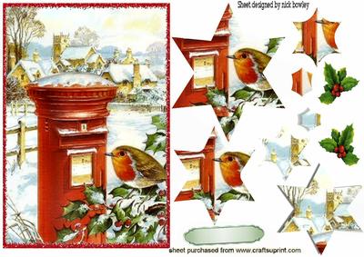 Cute Robin with Village in Snow Star Pyramids - CUP564981_415 ...
