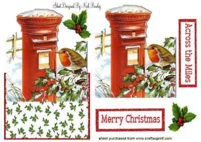 Vintage Robin with Mail Box in the Snow Over the Edge - CUP565170_415 ...