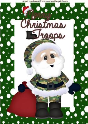 Merry Christmas Troops, Army Santa A4 - CUP579665_415 | Craftsuprint