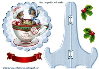 Cute Christmas Mice in a Teacup, with Plate and Stand - CUP582017_415 ...