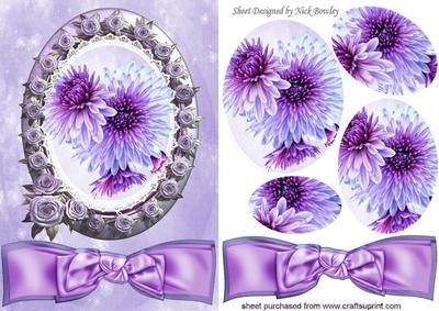 Pretty Lilac Flowers in Rose Frame with Bow Oval Pyramids - CUP586956 ...