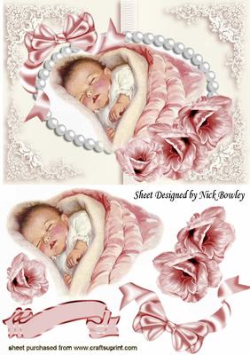 Cute Baby Girl, in Pearl Frame with Satin Bow - CUP589353_415 ...