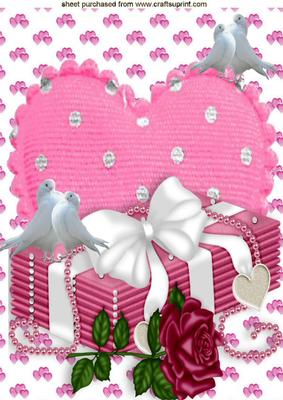 Heart with Doves and Secret Love Letters A4 - CUP589657_415 | Craftsuprint