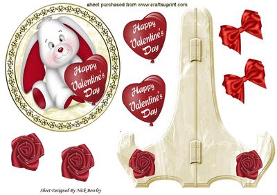 Valetine Bunny with Roses and Bow, Plate and Stand - CUP593706_415 ...