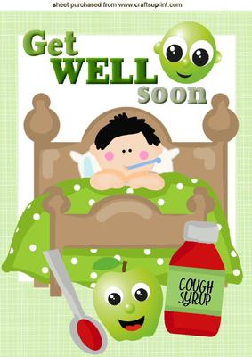Get Well Little Man, Poor Boy in Bed A4 - CUP596603_415 | Craftsuprint