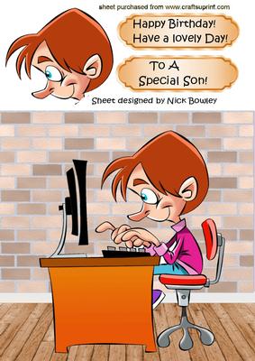 Whizz Kid on the Computer 8x8 - CUP600219_415 | Craftsuprint