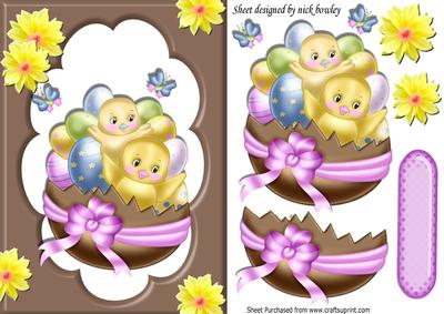 Little Chicks in an Easter Egg with Chocolate Frame & Daffs - CUP610674 ...