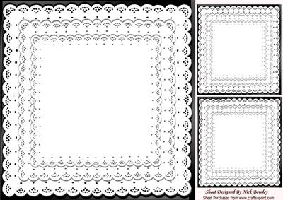 Pretty Black with Frill Lace Edging Card Front & Toppers, C - CUP610997 ...