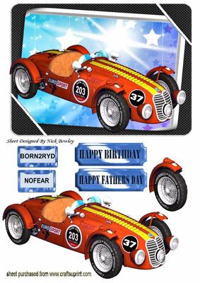 Born2ryd Red Racing Sports Car - CUP622297_415 | Craftsuprint