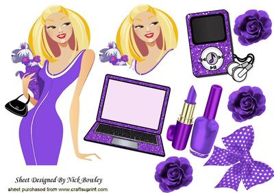 Trend Lady with Her Pooch and Purple Gadgets A4 - CUP622436_415 ...