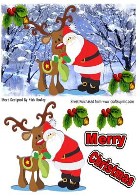 My Lovely Faithful Friend! Rudy with Santa - CUP627283_415 | Craftsuprint