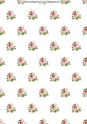 Pink and White Roses A4 Backing Paper - CUP628756_415 | Craftsuprint