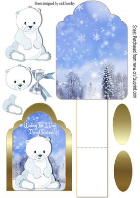 Little Polar Bear in the Snow with Trees Easel Card - CUP632362_415 ...