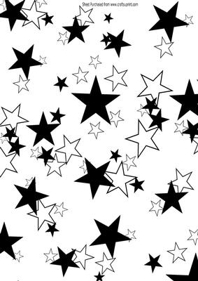 Black and White Star Backing Paper - CUP635396_415 | Craftsuprint