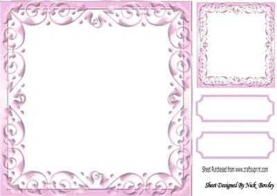 Lovely Pink Scroll Frame, with Topper & Tags 8x8 - CUP637706_415 ...