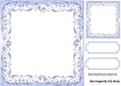Lovely Blue Scroll Frame, with Topper & Tags 8x8 - CUP637710_415 ...