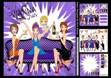 Girls Just Wanna Have Fun! Party Time (purple) 8x8 Mini Kit - CUP640021 ...