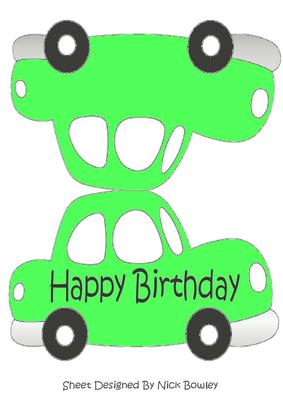 Lovely Green Cut and Fold Car Card A5 - CUP651523_415 | Craftsuprint