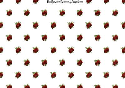 Christmas Red Winter Roses Backing Paper - CUP651956_415 | Craftsuprint
