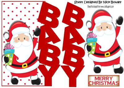 Lovely Santa with Present for Baby Over the Edge Card - CUP655826_415 ...