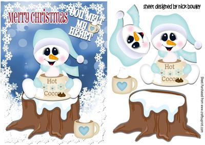 You Melt My Heart, Snowman with Hot Choc - CUP658290_415 | Craftsuprint
