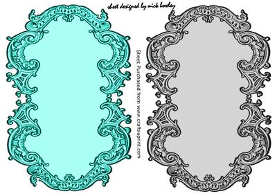 Pretty Scroll Antique Card/toppers in Turq and Silver - CUP659201_415 ...