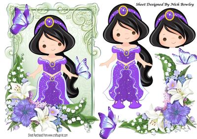 Pretty Princess in Purple with Butterflies and Flowers - CUP661011_415 ...