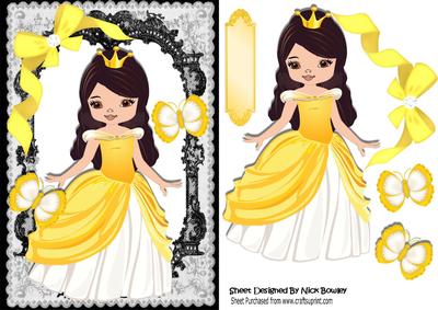 Princess Summer in Her Golden Dress with Butterflies - CUP661648_415 ...