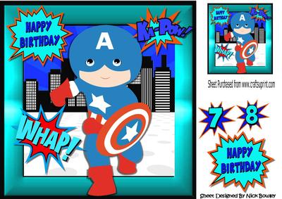 Super Hero in the City with His Shield, Whap! Ka-pow 8x8 - CUP671645 ...