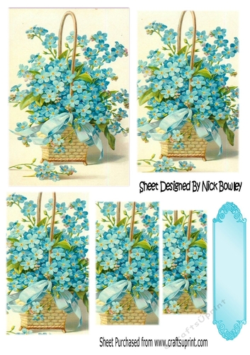 blue forget-me-nots in a basket pyramids - CUP713783_415 | Craftsuprint
