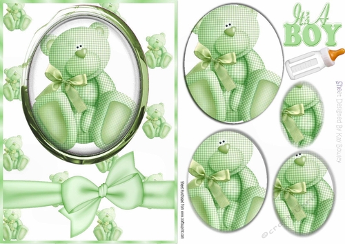 Cute green gingham teddy bear with bow oval pyramids - CUP739951_415 ...