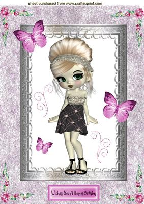Cute Little Girl A4 Topper - CUP74634_415 | Craftsuprint