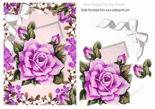 Pretty lilac roses with diamante bow in flower frame - CUP756080_415 ...