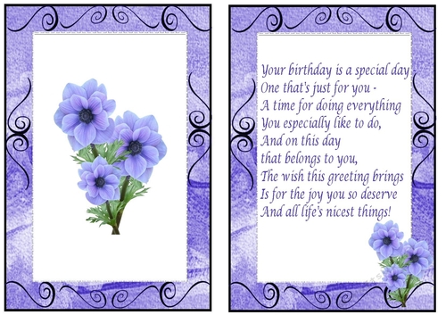 pretty purple flowers A5 Insert - CUP760875_415 | Craftsuprint