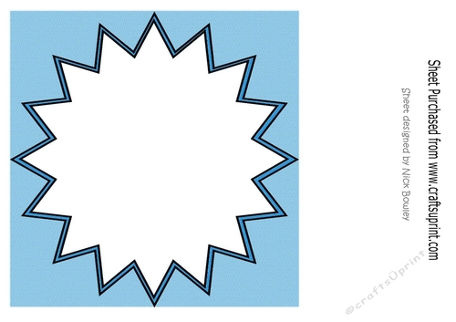 Funky star blue frame 8x8 - CUP771958_415 | Craftsuprint