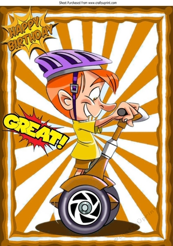 fun on a segway in funky gold frame A4 - CUP777749_415 | Craftsuprint