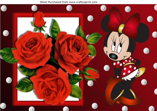 I Just love red roses, with cute little minnie mouse A4 - CUP791076_415 ...