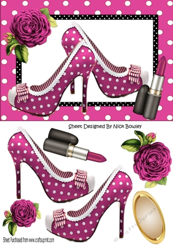 pretty pink polkadot/stripe shoes with pink roses A5 - CUP791528_415 ...