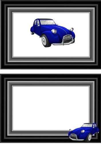 Blue Retro Car in A5 Frame with insert - CUP794745_415 | Craftsuprint